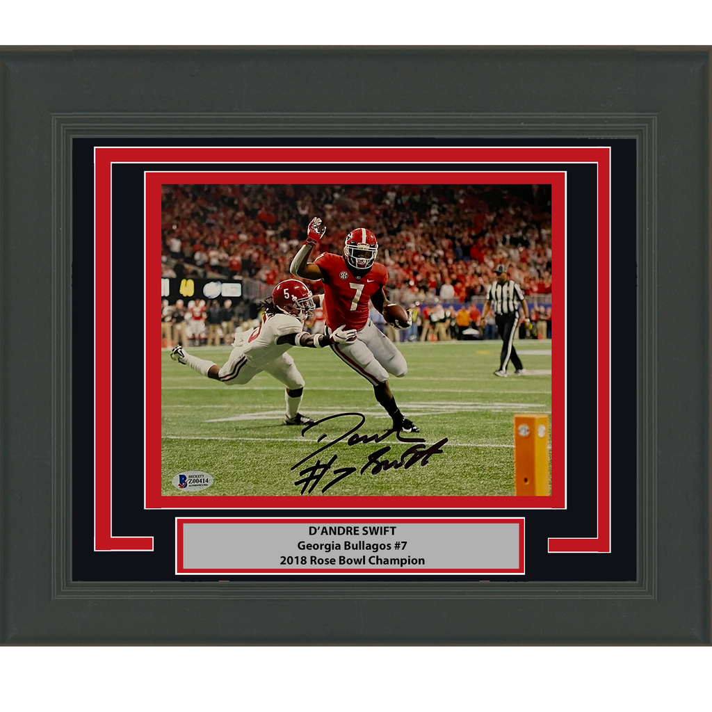 Framed Autographed/Signed D'Andre Swift Georgia Bulldogs 8x10 Photo BA ...