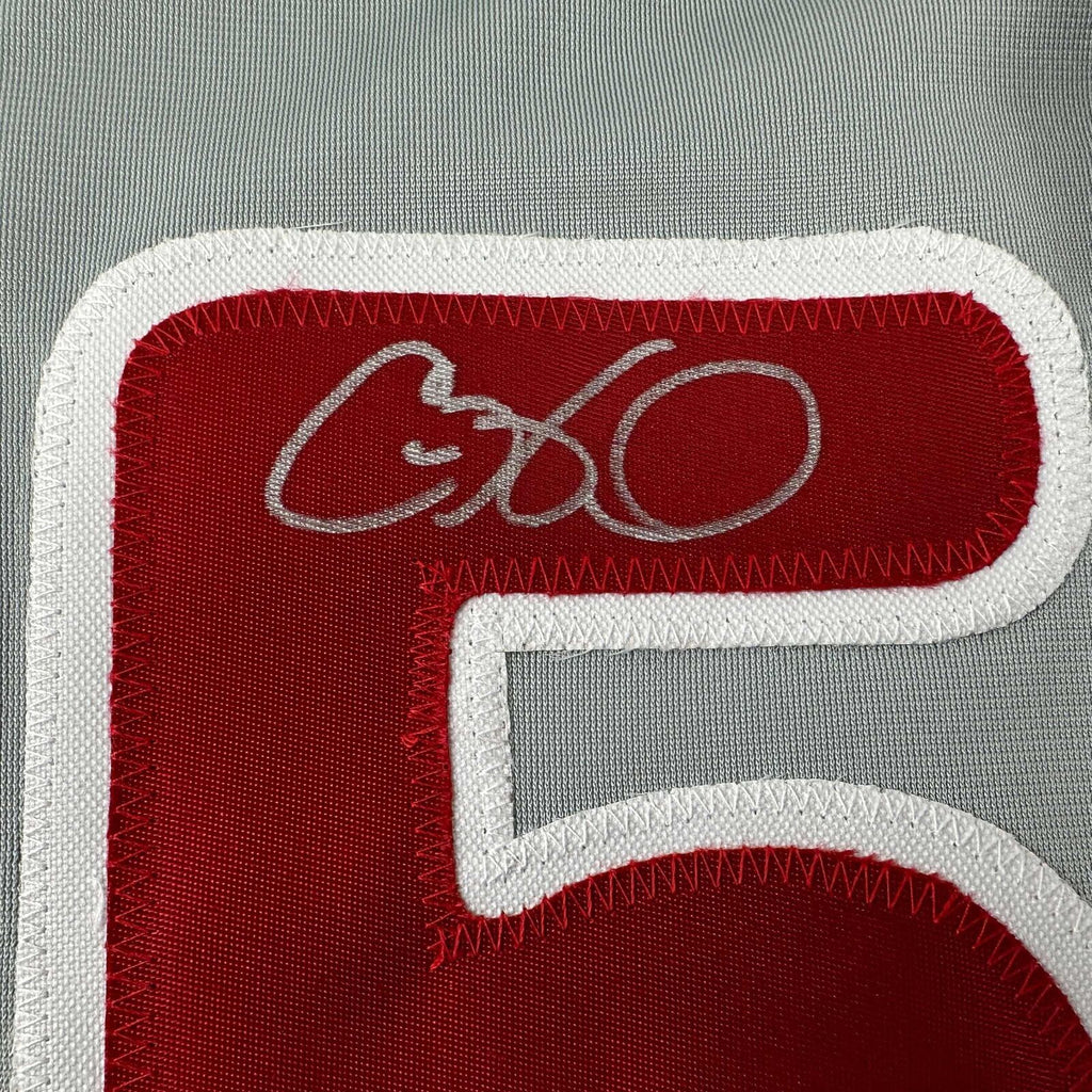 Autographed/Signed Cole Hamels Philadelphia Grey Baseball Jersey Becke ...