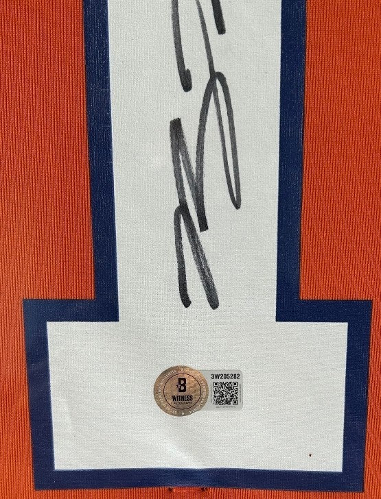 Bo Nix Autographed Nike Throwback Broncos Jersey - Lighted Shadowbox B ...