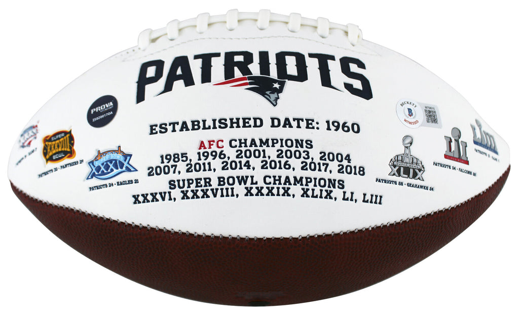 Patriots Richard Seymour Signed Wilson White Panel Logo Football BAS W ...