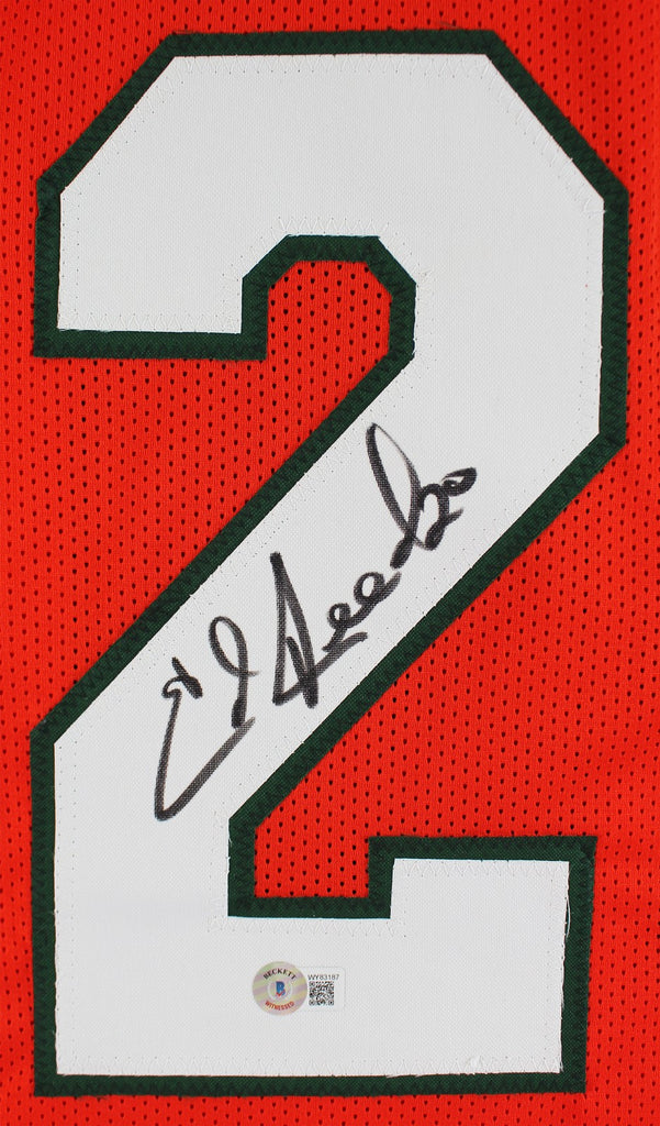 Miami Ed Reed Authentic Signed Orange Pro Style Framed Jersey BAS Witn ...