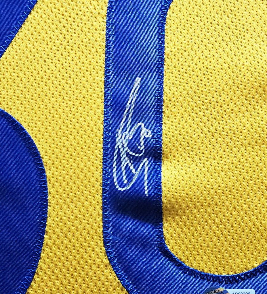 WARRIORS STEPHEN CURRY AUTOGRAPHED SIGNED FRAMED YELLOW JERSEY BECKETT ...