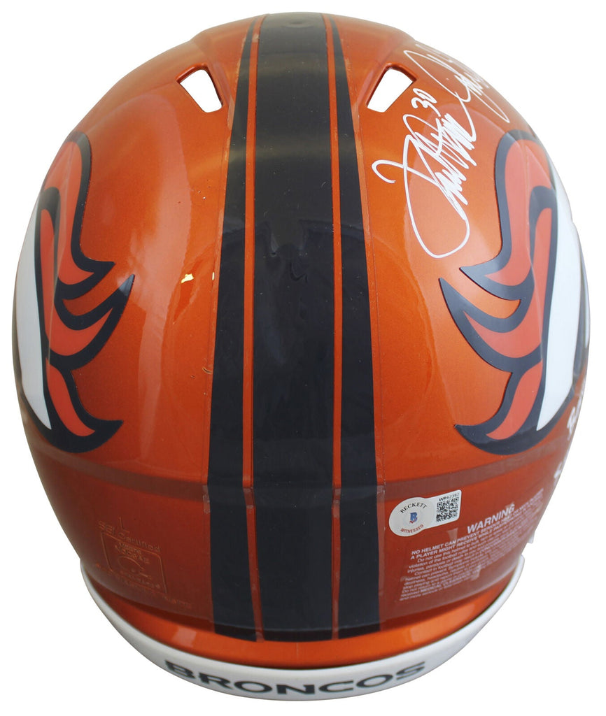 SB MVPs (3) Elway, Miller & Davis Signed Flash F/S Speed Proline Helme ...