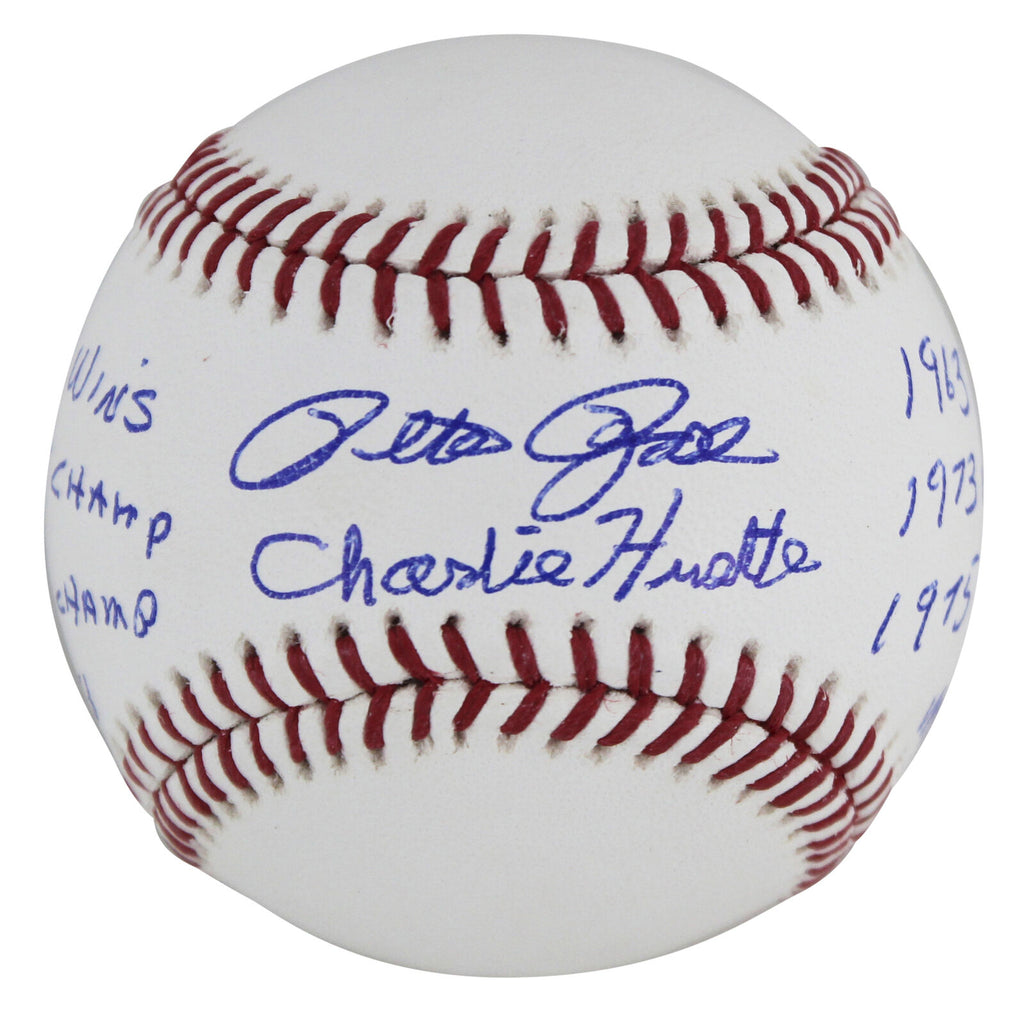 Reds Pete Rose "Career Stat" Authentic Signed Oml Baseball w/ Case BAS ...