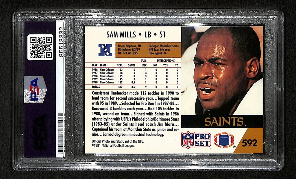 Sam Mills HOF Signed/Autograph 1991 Pro Set #592 Saints/Panthers PSA/D ...