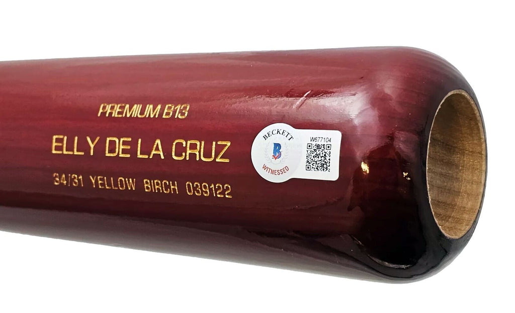 Elly De La Cruz Cincinnati Reds Signed Red B45 Pro Model Bat BAS Becke ...