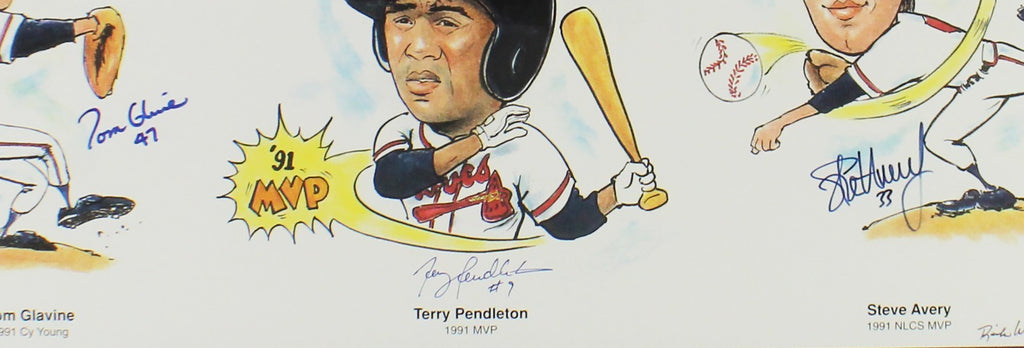 Tom Glavin, Steve Avaery, Terry Pendleton Signed Atlanta Braves Framed ...