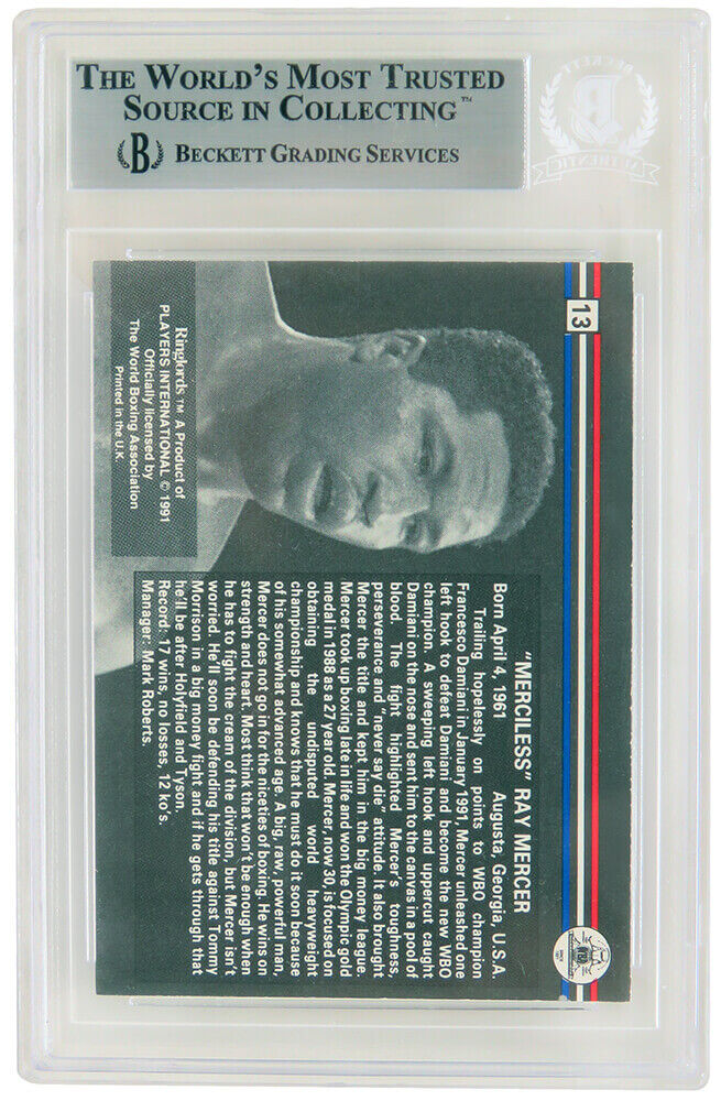 Ray Mercer Autographed 1991 Ringlords Card #13 w/Merciless - (Beckett ...