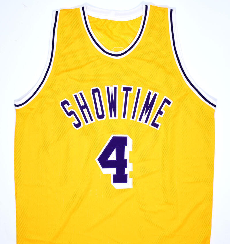 Byron Scott Autographed Gold Los Angeles Pro Style Jersey-Beckett W Ho ...