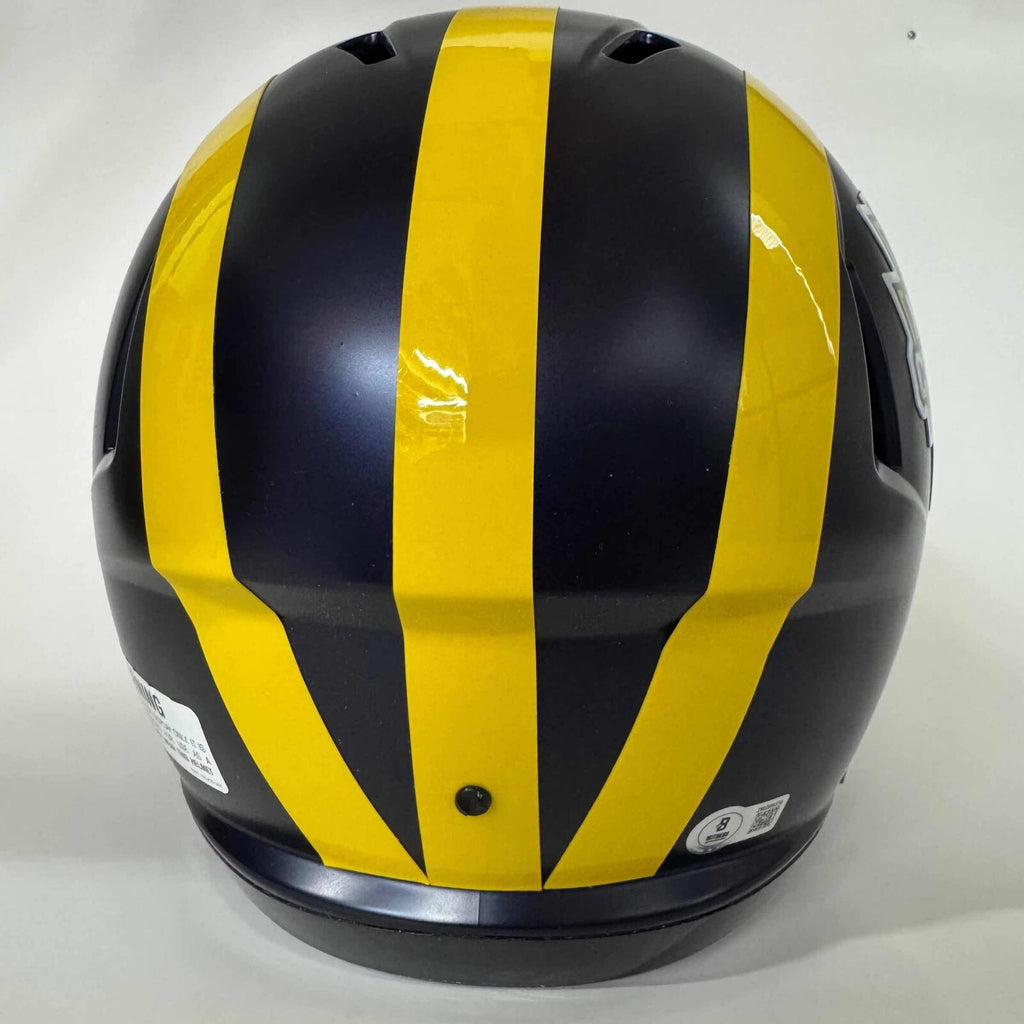 Autographed/Signed JJ J.J. McCarthy Michigan Full Size FS Replica Helm ...