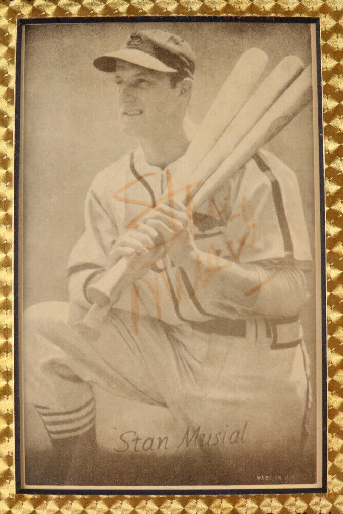 Stan Musial Signed 12x36 Custom Matted Cut Display (Beckett) St Louis ...
