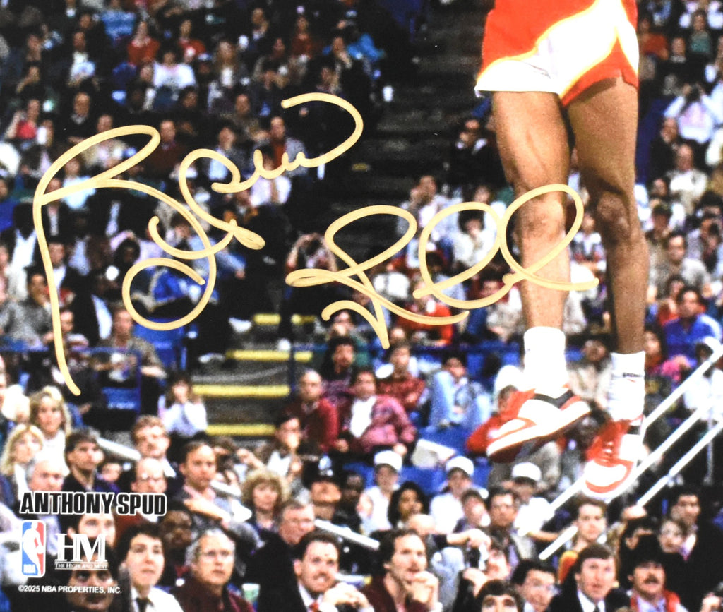 Spud Webb Autographed Alanta Hawks 8x10 Slam Dunk Photo - Prova *Gold ...