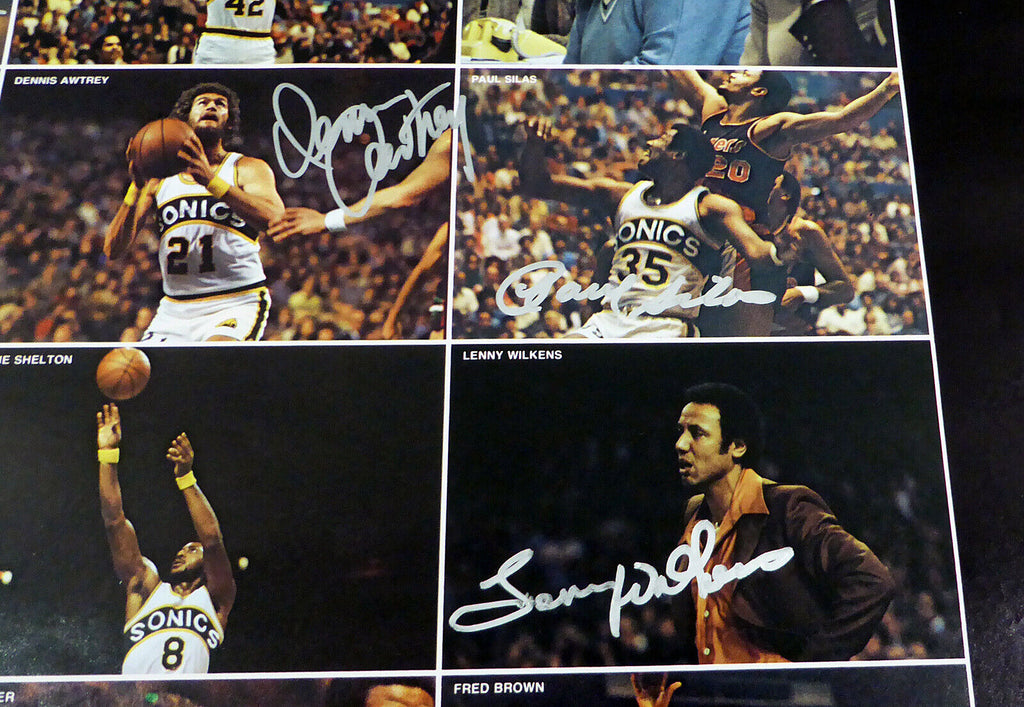 1978-79 NBA Champions Supersonics Auto Poster Photo 9 Sigs Fred Brown ...