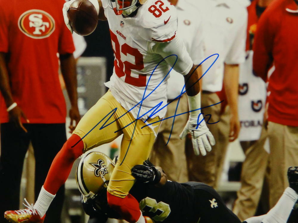Mario Manningham Autographed 49ers 16x20 Avoiding Tackle Photo- JSA Au ...