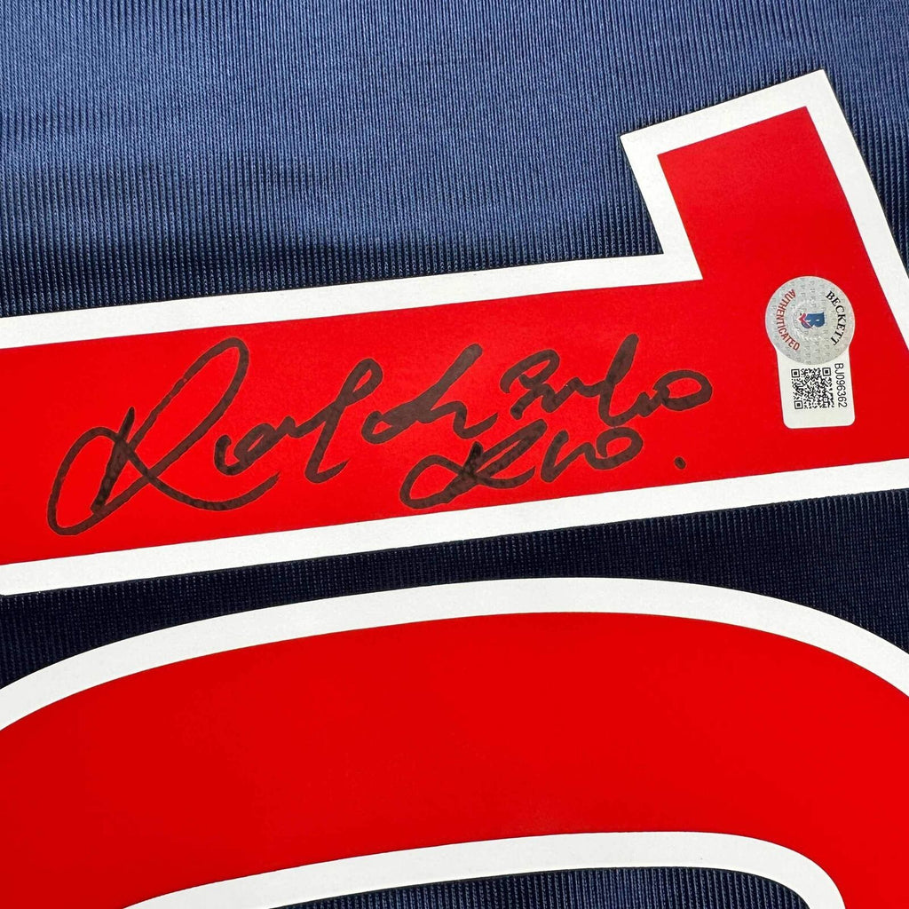 Autographed/Signed Ronaldinho PSG Paris Saint Germain Blue Jersey Beck ...