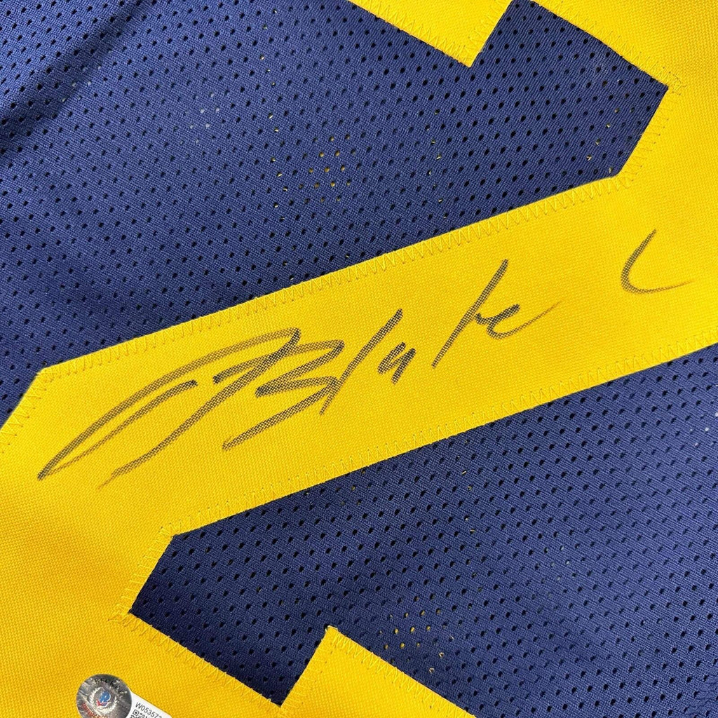 Autographed/Signed Blake Corum Michigan Blue College Jersey Beckett BA ...