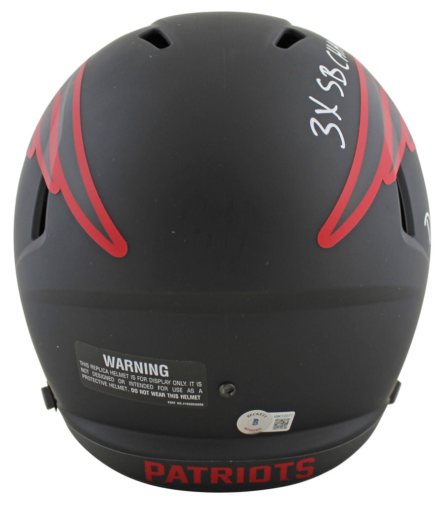 Patriots Ty Law "3x Insc" Signed Eclipse Full Size Speed Rep Helmet BA ...