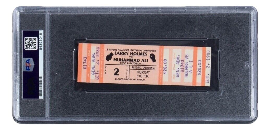 Muhammad Ali Signed 1980 Closed Circuit Fight Ticket vs Holmes PSA/DNA ...