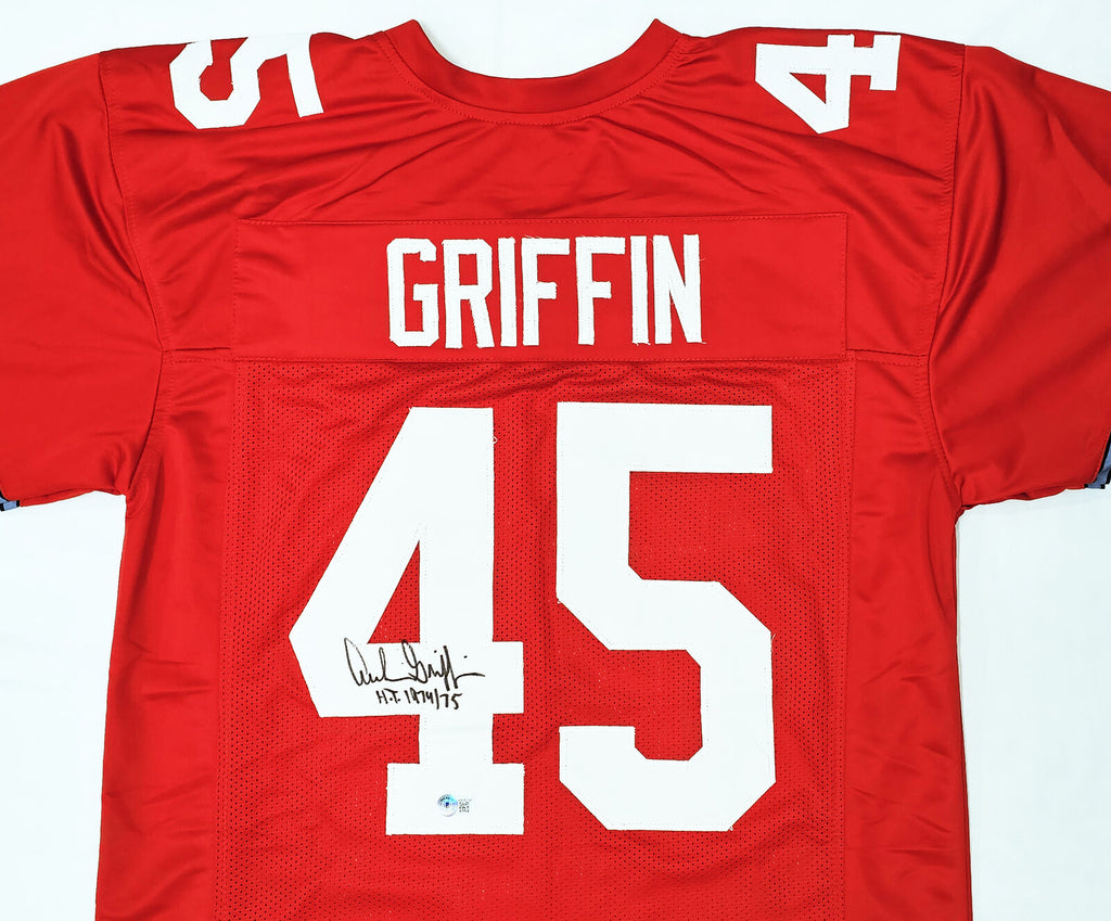 OHIO STATE ARCHIE GRIFFIN AUTOGRAPHED RED JERSEY HT 1974/75 BECKETT WI ...
