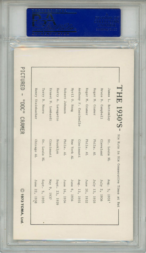 Roger Cramer Autographed Philadelphia Athletics 1973 TCMA Card PSA 387 ...