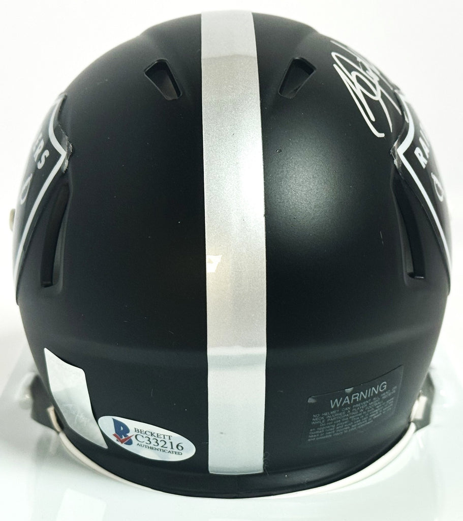 Bo Jackson Autographed Raiders Blaze Mini Helmet - Beckett W Hologram ...