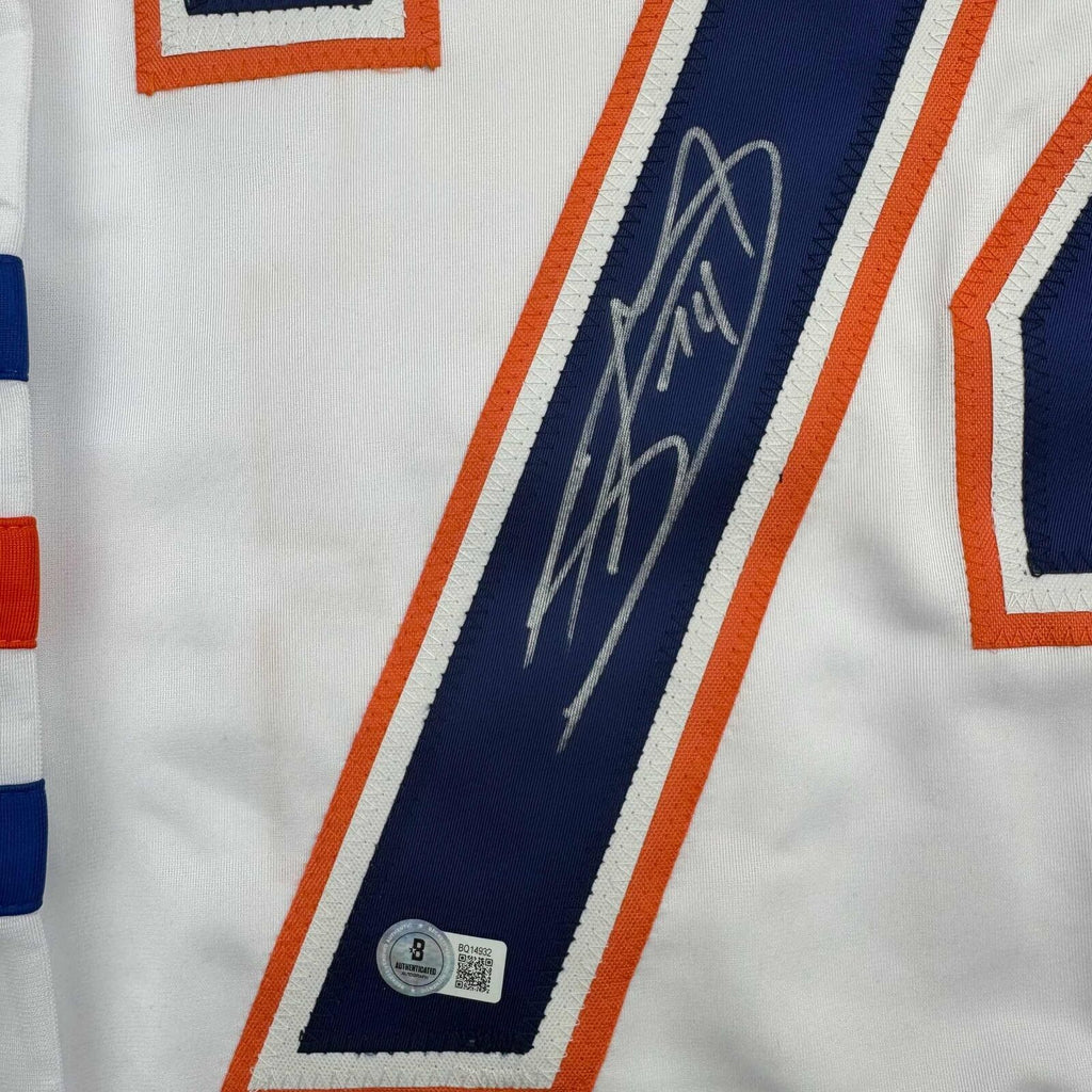 Autographed/Signed Stuart Skinner Edmonton White Hockey Jersey Beckett ...