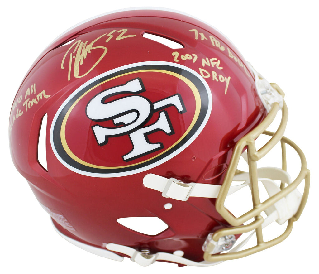 49ers Patrick Willis "3x Insc" Signed Flash F/S Speed Proline Helmet B ...