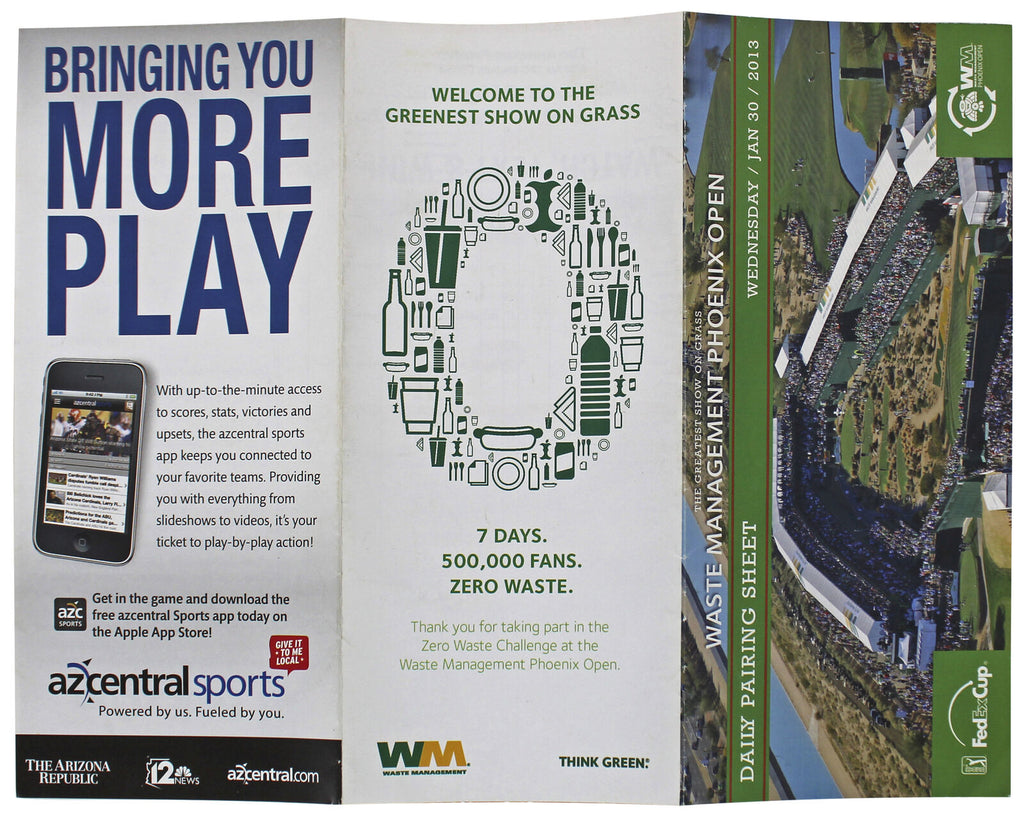 Michael Phelps Authentic Signed Waste Management Phoenix Open Map BAS ...