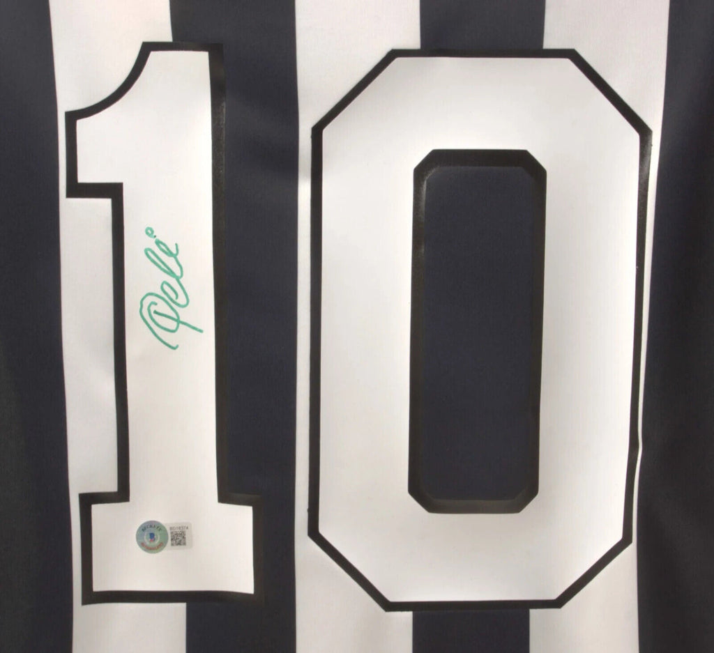Pele Signed Vintage Santos FC Home Soccer Jersey #10 with Beckett COA ...
