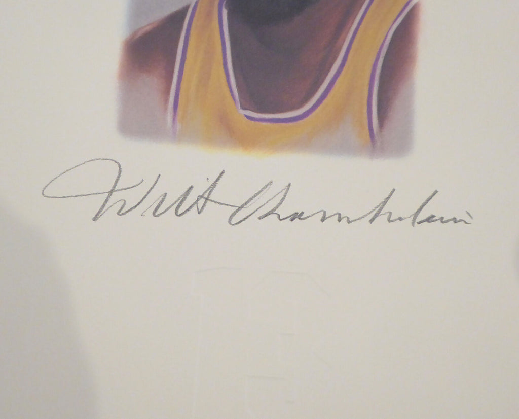 LAKERS LEGENDS AUTOGRAPHED LITHOGRAPH 5 SIGS CHAMBERLAIN /1992 BECKETT ...