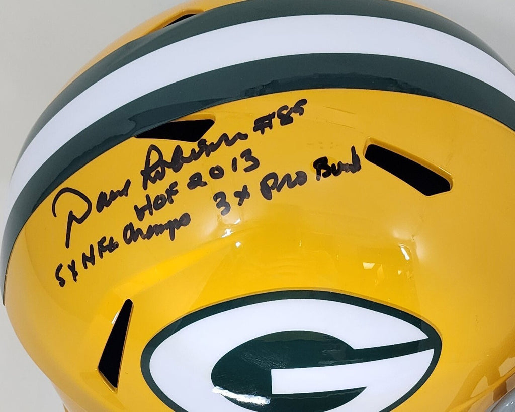 Packers DAVE ROBINSON Signed Full Size Replica Spd Helmet AUTO w/3 Scr ...