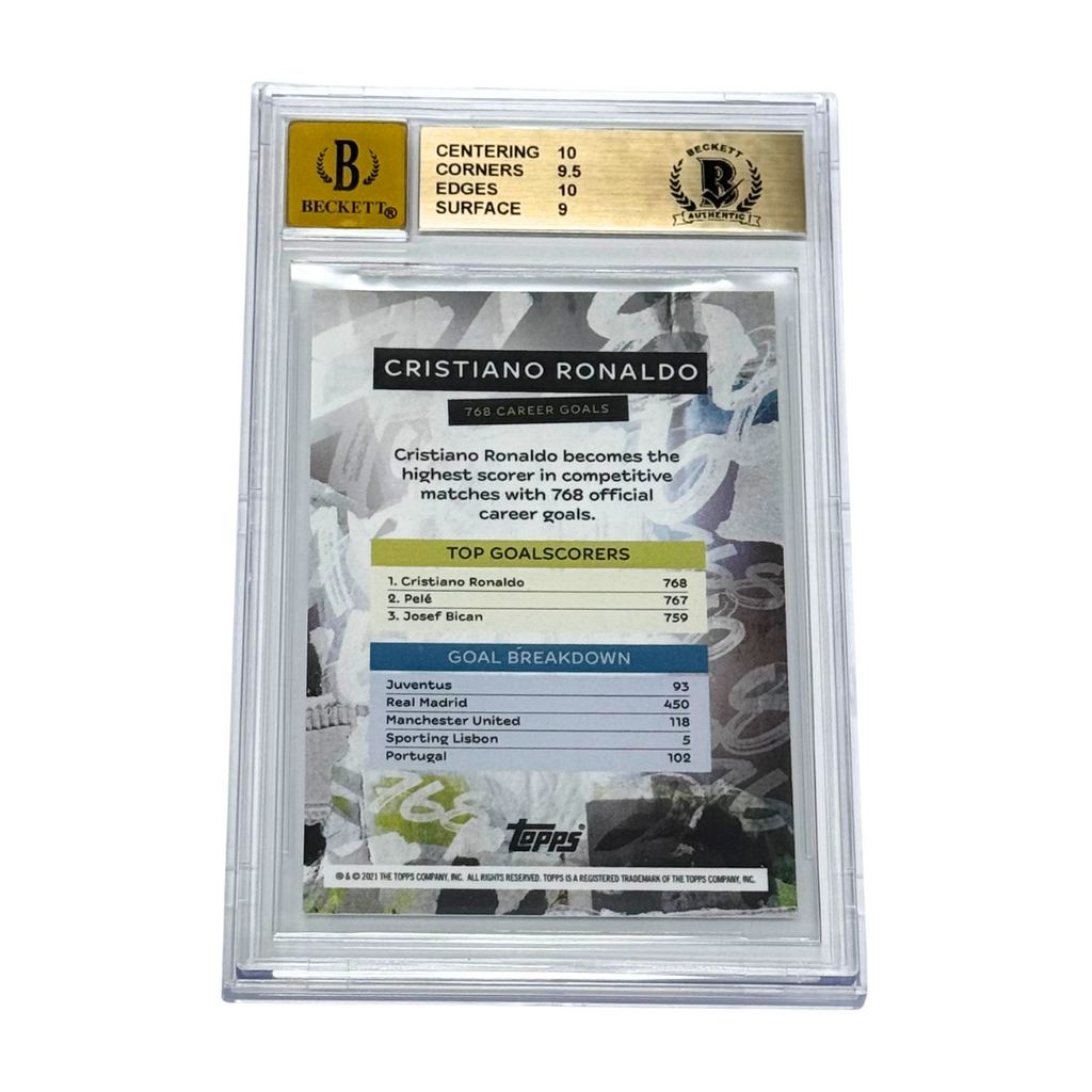 Cristiano Ronaldo & Pele Signed 2021 Topps Now Goal Record - BGS 9.5 A ...