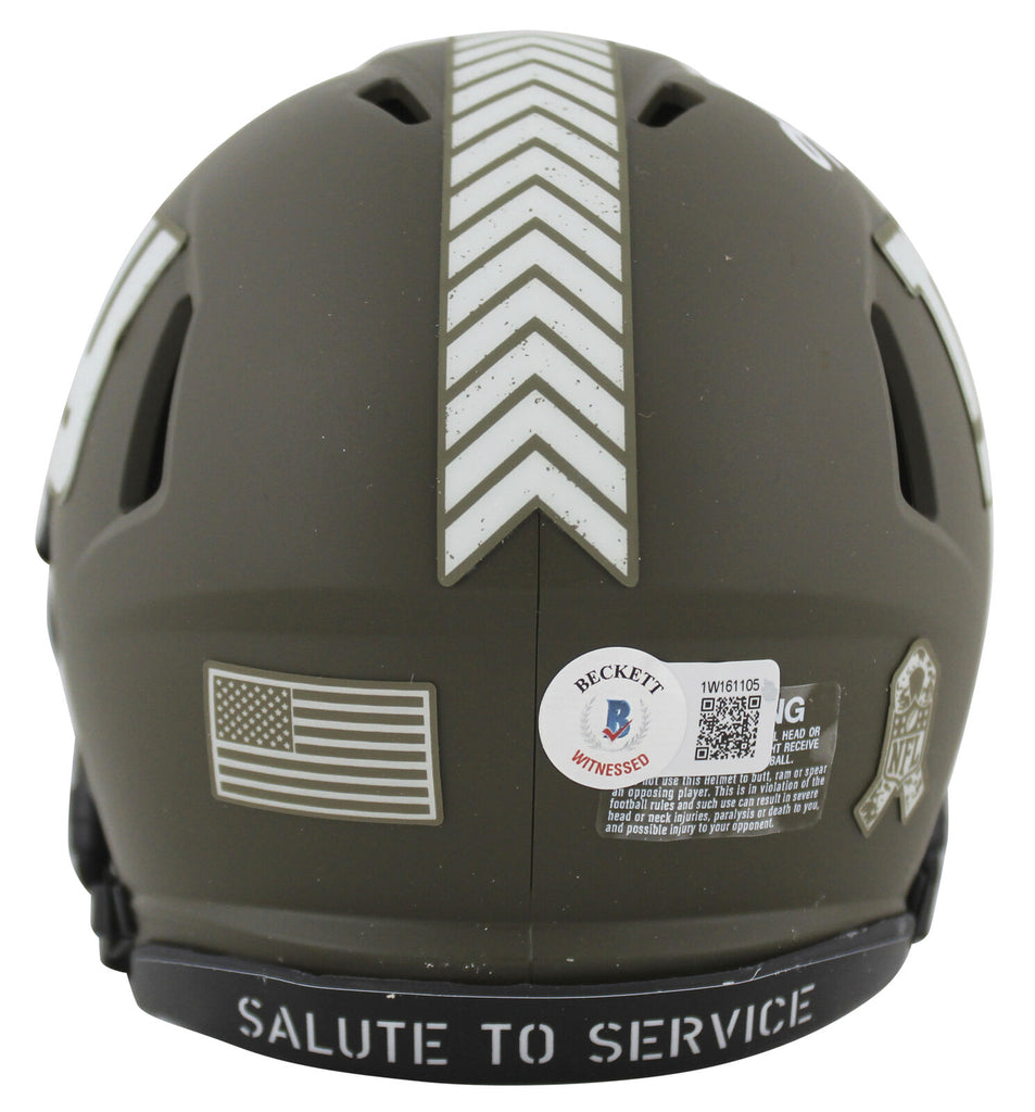 Giants Jalin Hyatt Signed Salute To Service Speed Mini Helmet w/ Case ...
