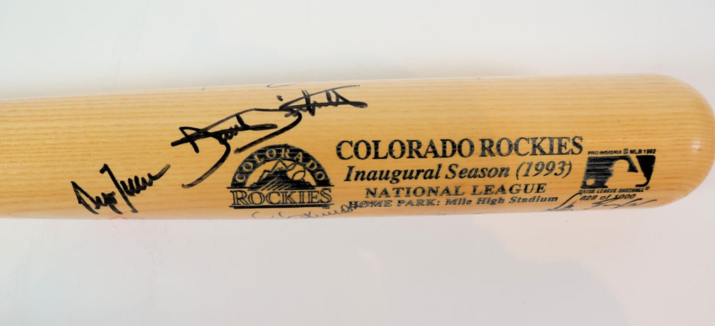 Autographed Inaugural Season (1993) CO Rockies Baseball Bat – Super ...