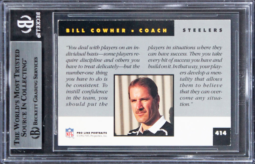 Steelers Bill Cowher Authentic Signed 1992 Pro Line Portraits #414 Car ...