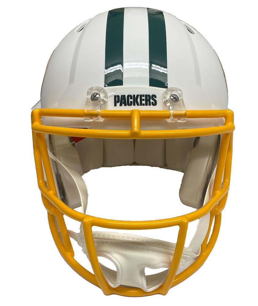 AARON RODGERS Autographed Packers White Matte Authentic Speed Helmet F ...