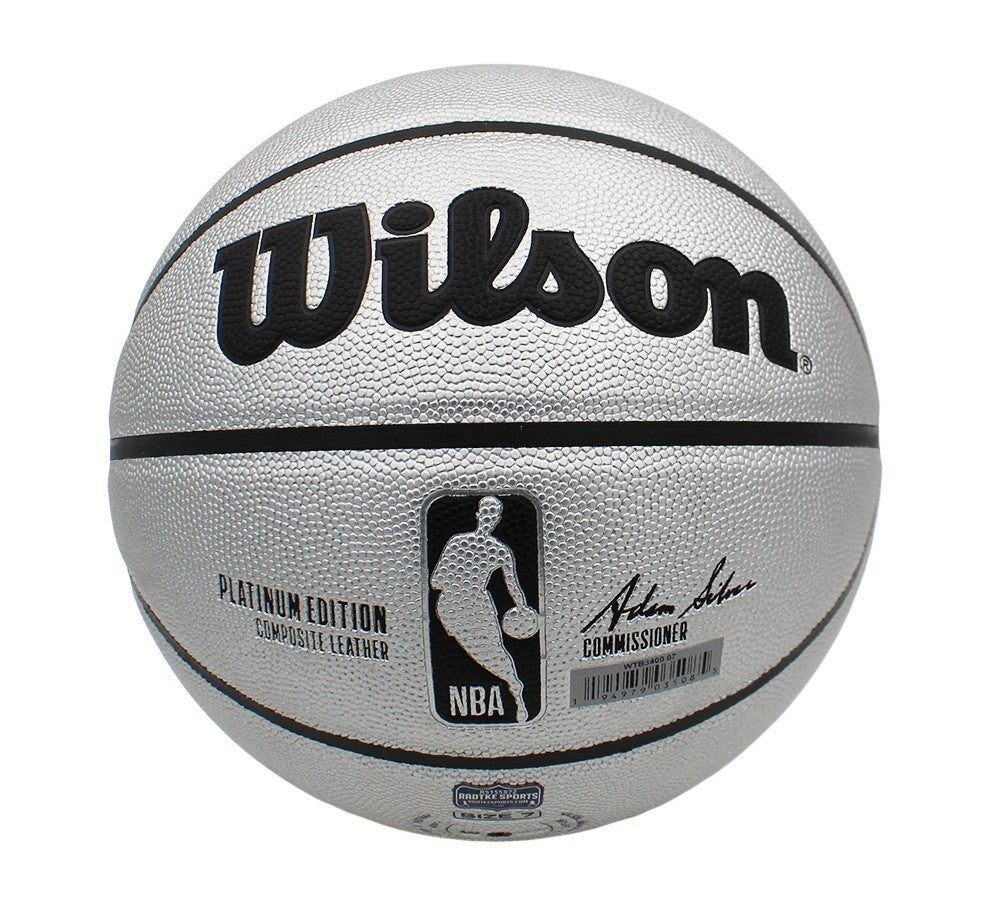 Julius Erving Signed Philadelphia 76ers Wilson Platinum NBA Basketball ...