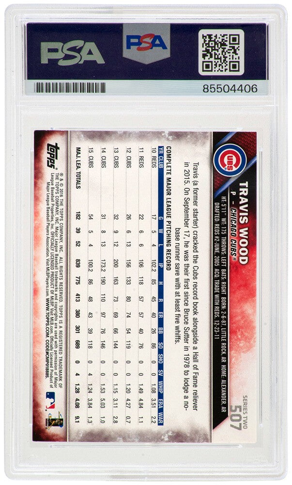 Travis Wood Signed Cubs 2016 Topps Baseball Card #507 (Limited Edition ...
