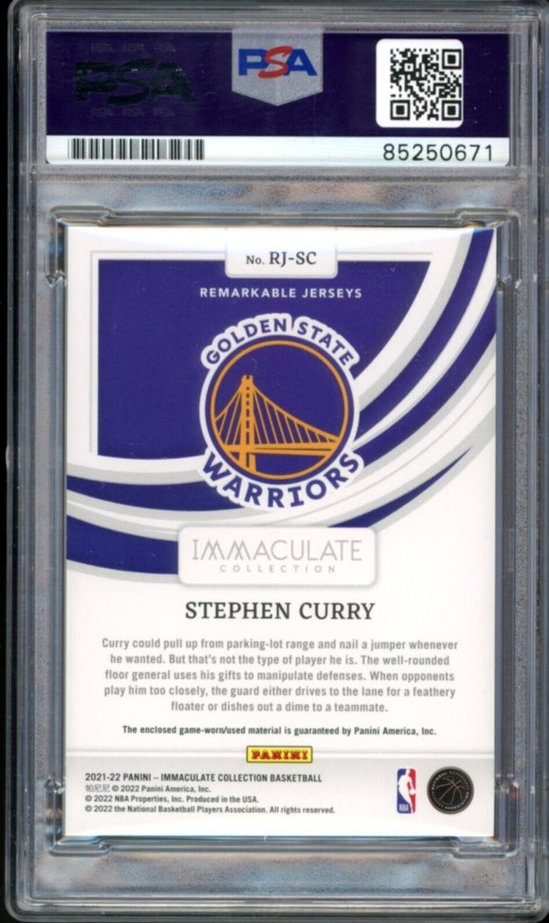 2021-22 Panini Immaculate Patch #/10 Stephen Curry PSA/DNA Auto GEM MI ...