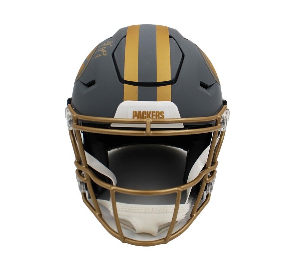 Brett Favre Signed Green Bay Packers Speed Flex Authentic Slate Helmet ...