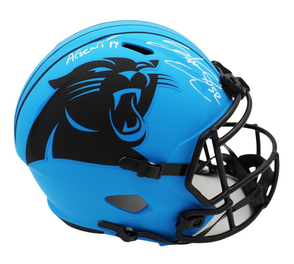 Steve Smith Sr Signed Panthers Speed Full Size Rave Helmet with "Agent ...