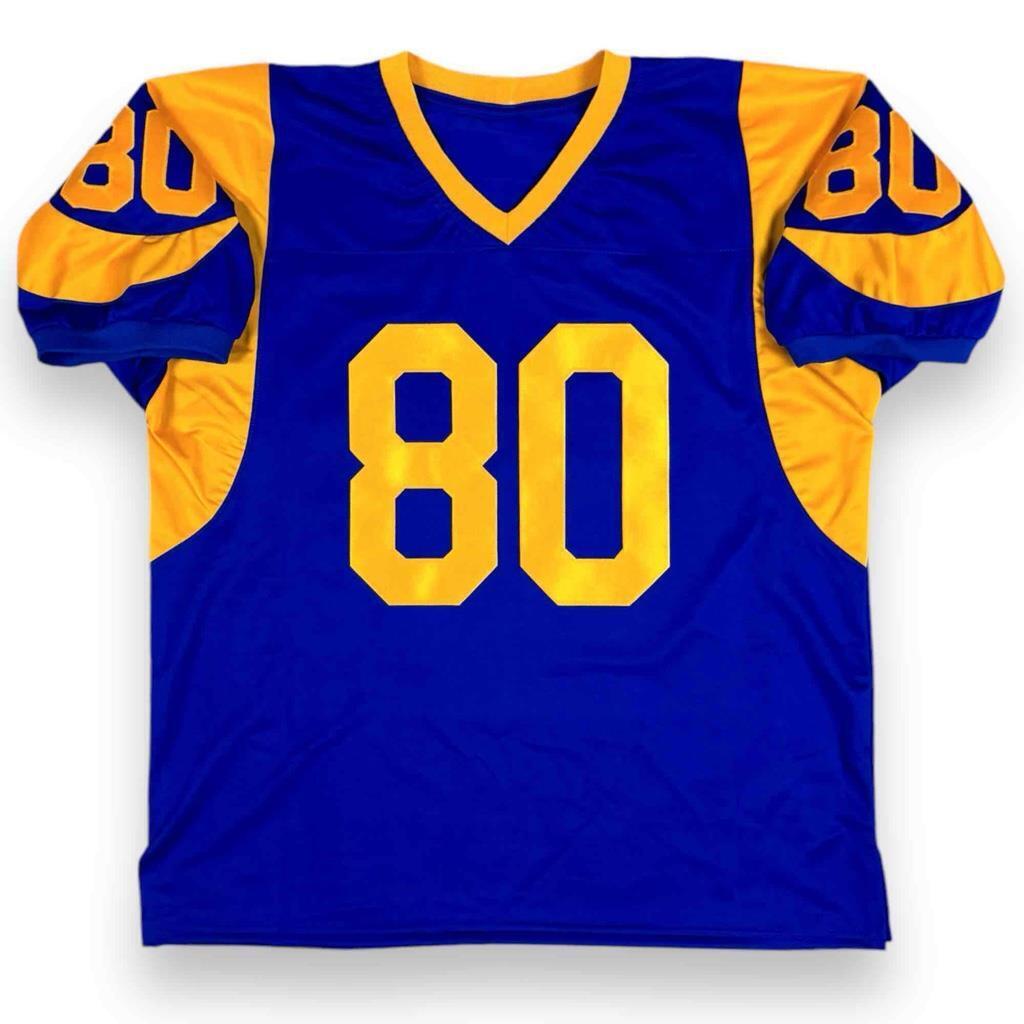 Isaac Bruce Autographed Signed Jersey with HOF - Royal - Beckett Authe ...