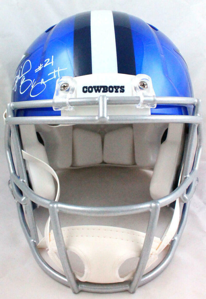 Ezekiel Elliott Signed Cowboys F/S Flash Speed Authentic Helmet-Becket ...