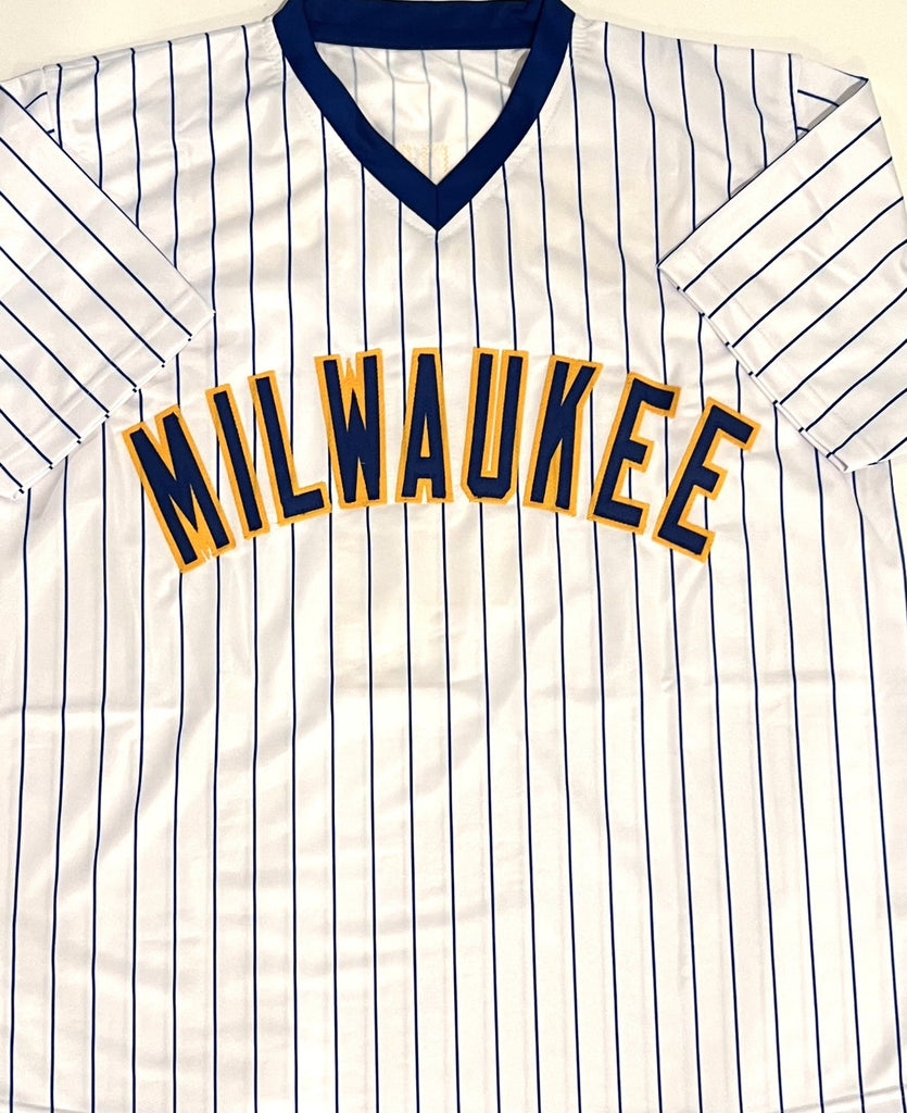 Brewers PAUL MOLITOR Signed Custom Replica PINSTRIPE Jersey AUTO w/ HO ...