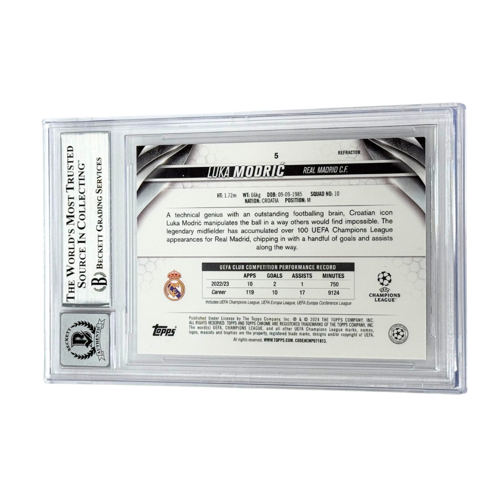Luka Modric Signed 2023-24 Topps Chrome UCC Refractors #5 - BGS 10 ...