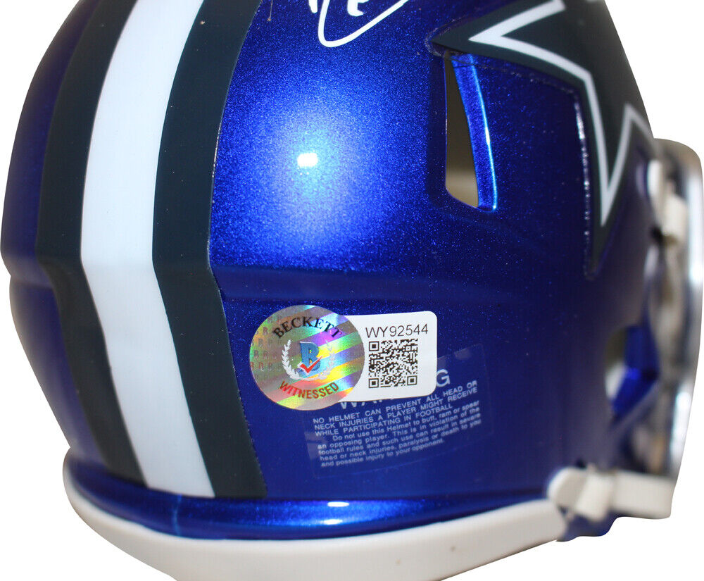 Drew Pearson Autographed Dallas Cowboys Flash Mini Helmet HOF Beckett ...
