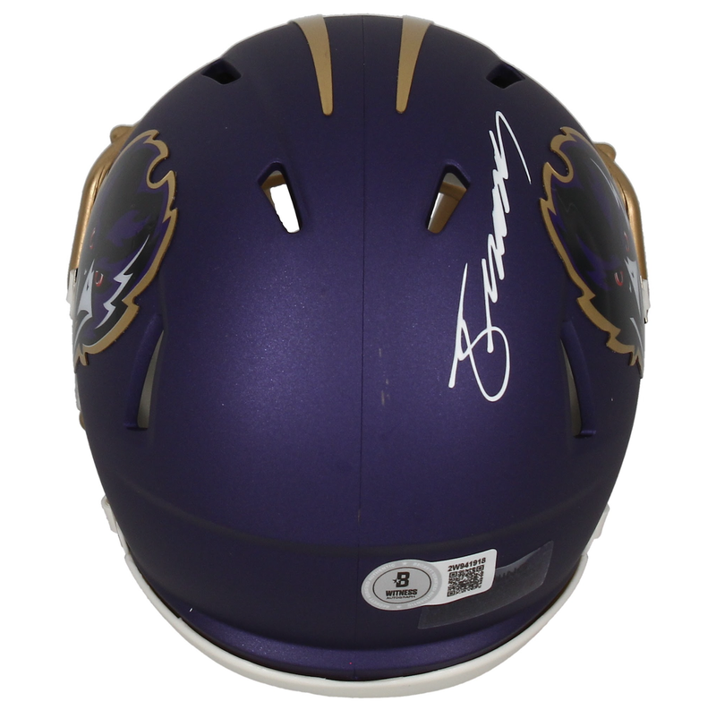 Zay Flowers Autographed Ravens 2024 Alternate Mini Speed Helmet Becket ...