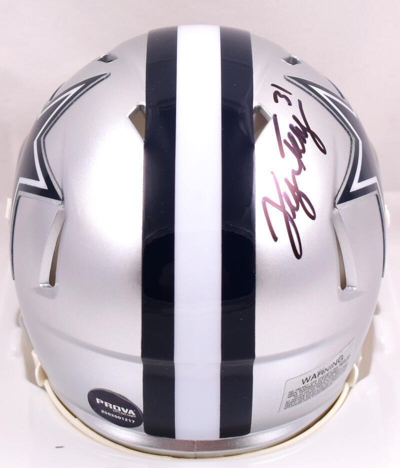 George Teague Autographed Dallas Cowboys Speed Mini Helmet - Prova *Bl ...