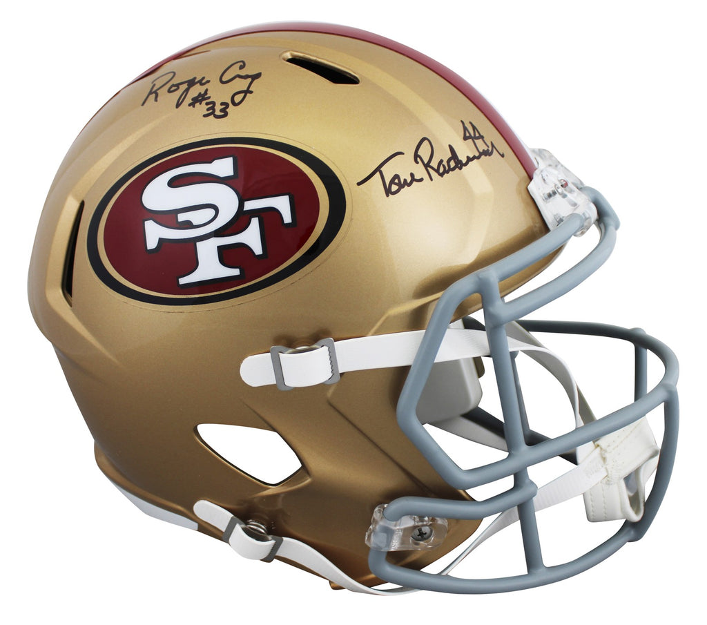 49ers Tom Rathman & Roger Craig Signed Full Size Speed Rep Helmet W/ C ...