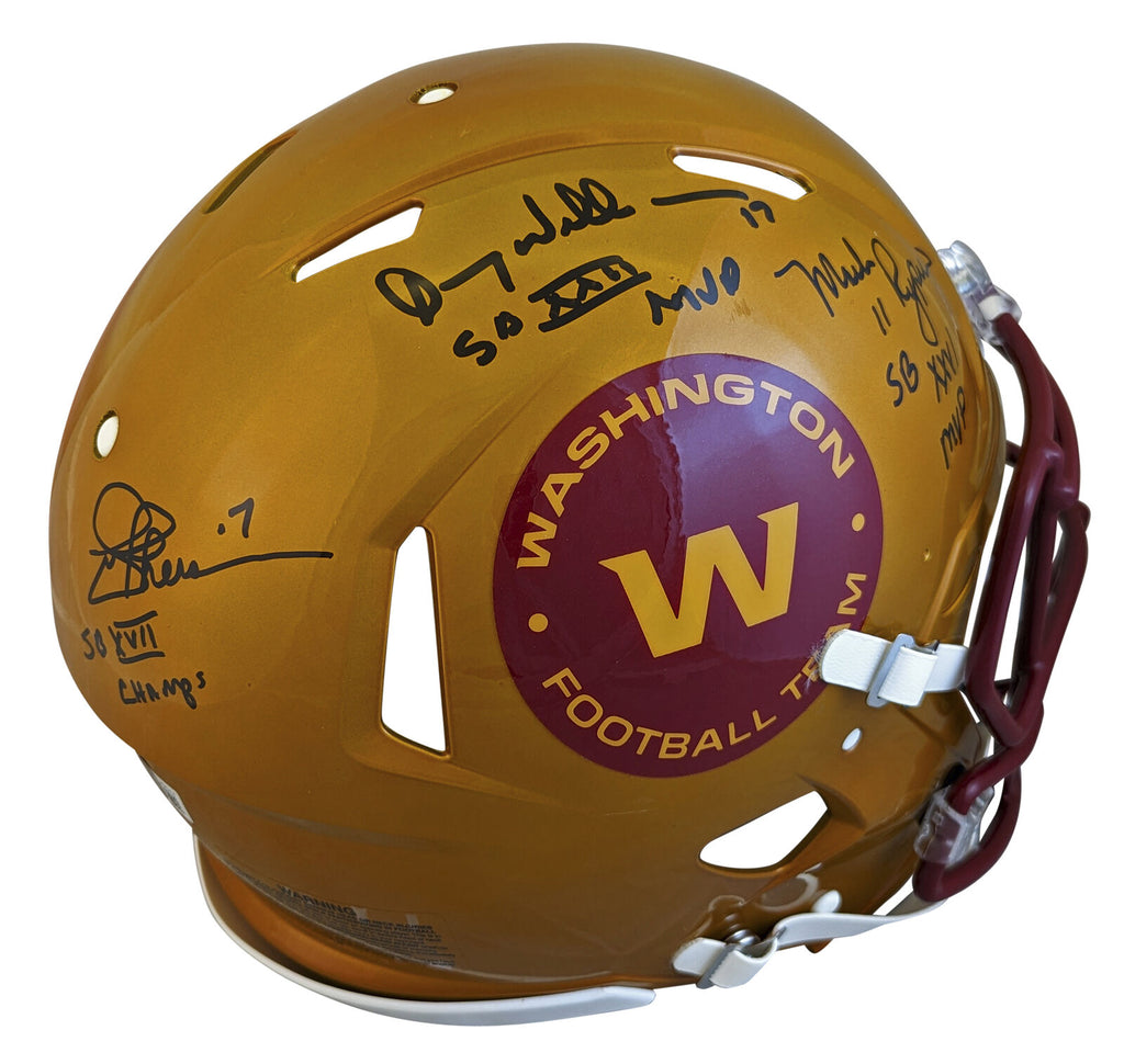 WFT SB QBs (3) Signed Flash Full Size Speed Proline Helmet W/ Case BAS ...